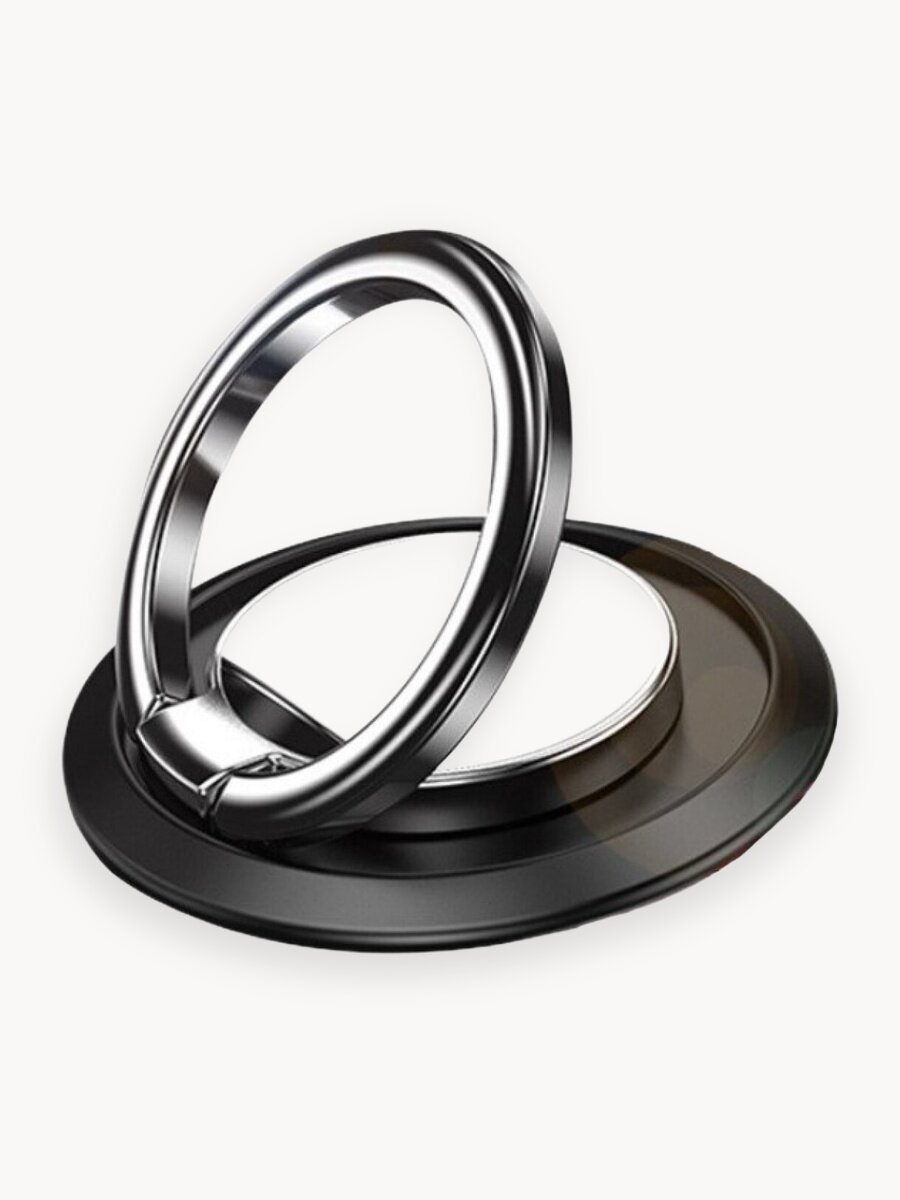 Держатель-подставка для телефона (кольцо на палец), c магнитом, черный