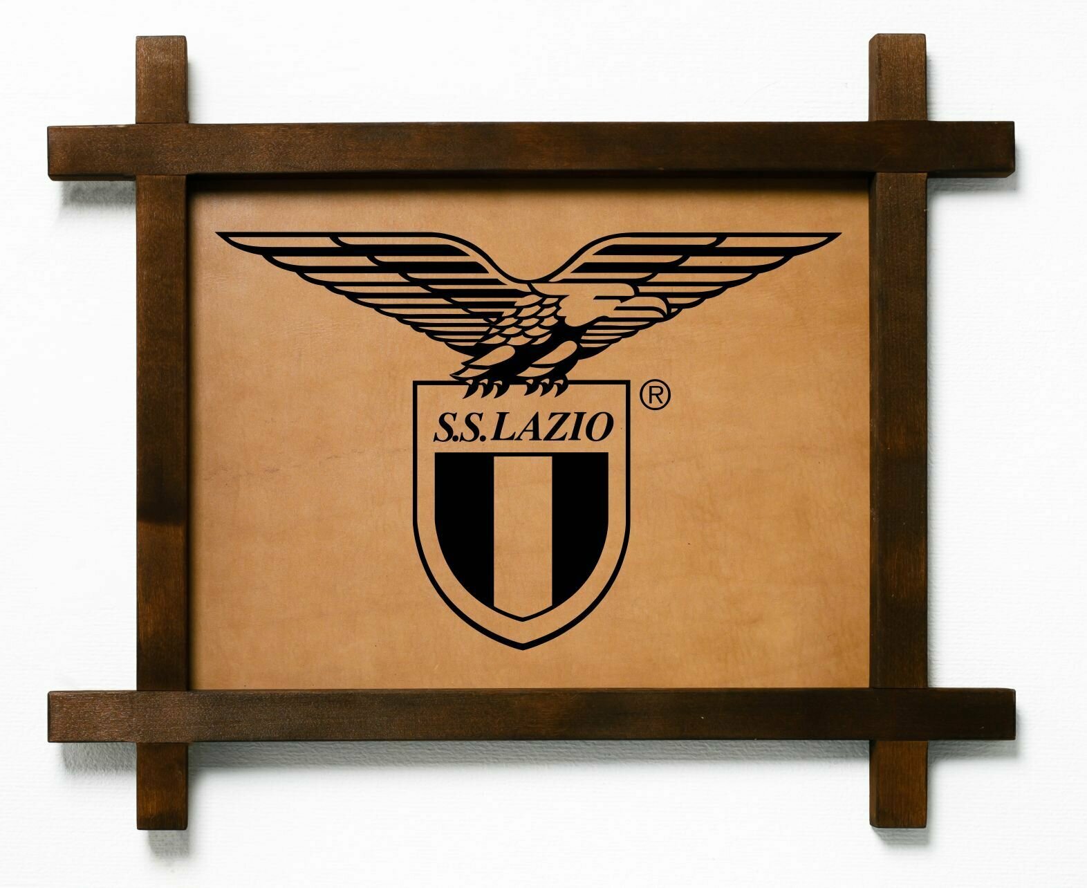 Картина "Лацио", подарок, натуральная кожа, холст для украшения и декора на стену кухни, гостиной, детской комнаты, спальни в деревянной рамке