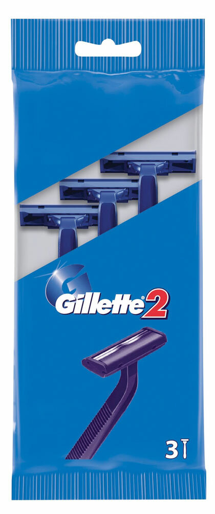 Бритвы одноразовые мужские Gillette 2 с двумя лезвиями, 3 шт