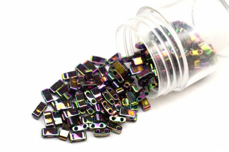 Бисер японский MIYUKI Half TILA #1893 бронзовый ирис, металлизированный, 5 грамм