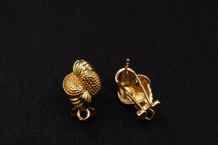 Гвоздики основы для серег 18х12х14х0,7мм, отверстие 2мм, цвет золото, латунь, 21-228, 1 пара