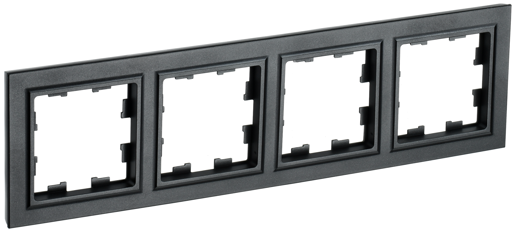 , BRITE Рамка 4-местная РУ-4-БрЧ черный IEK, матовая пластик