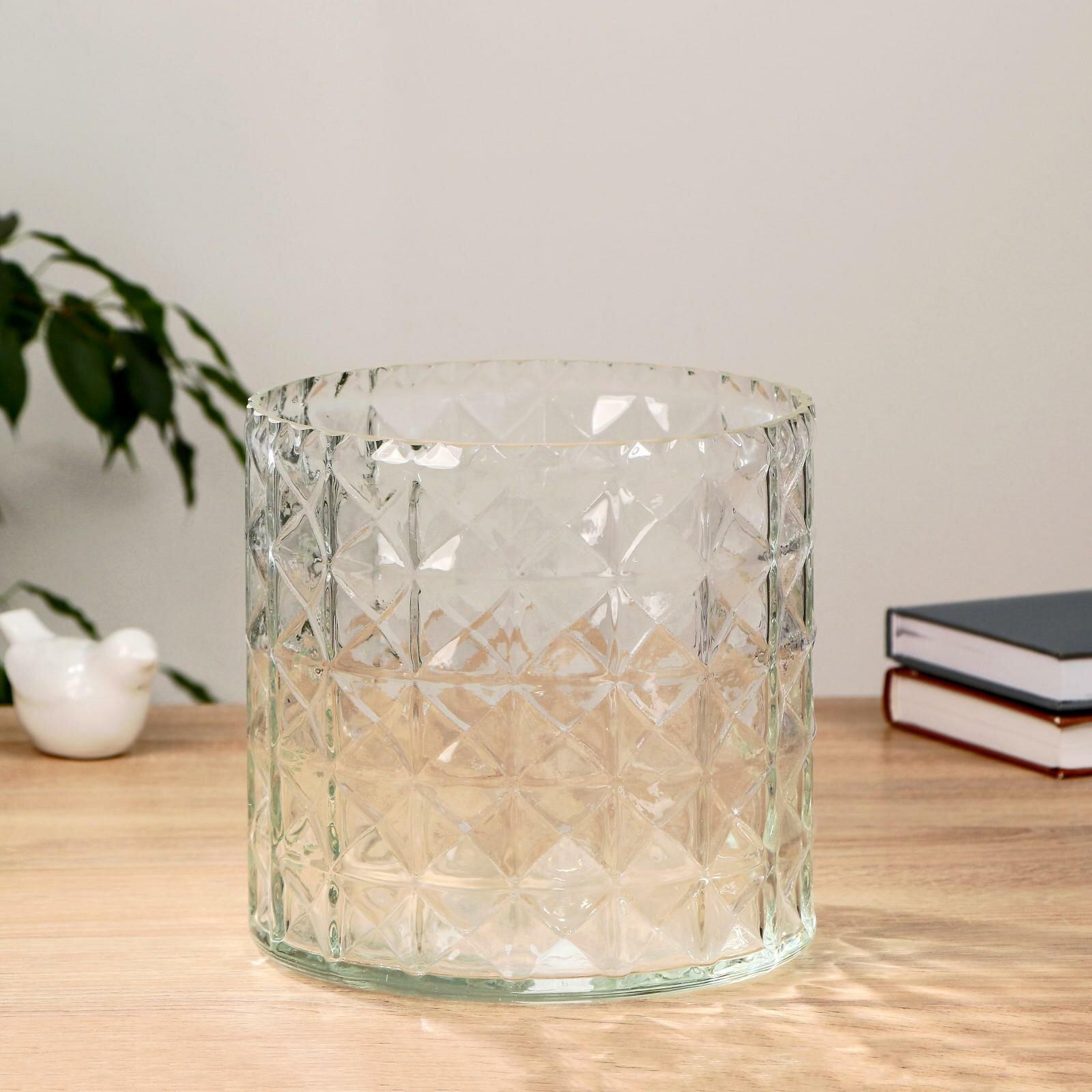 Ваза «Эмилия-1», 4,7 л, 19.5×19.5 см, стекло, прозрачная