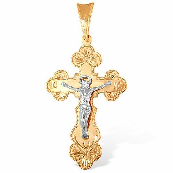 Крестик, красное золото, 585 проба