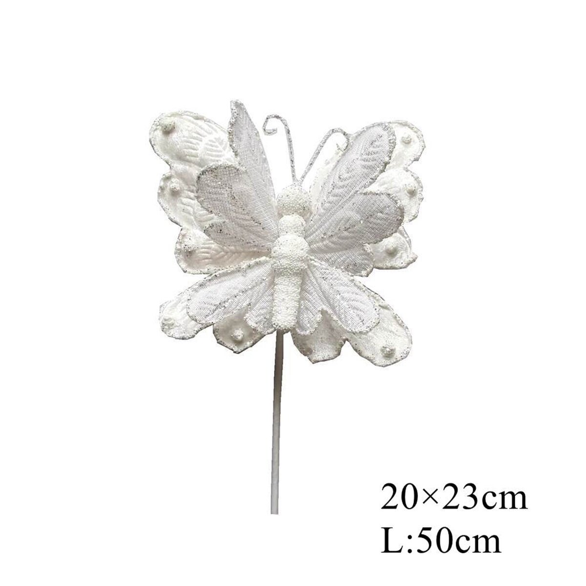 Бабочка 23 см, цвет белый