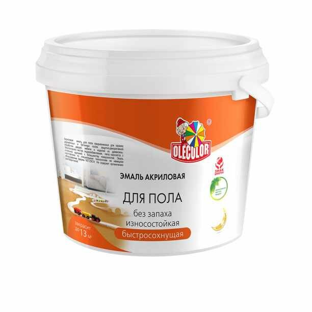 Эмаль для пола акриловая Olecolor желто-коричневая 1 кг
