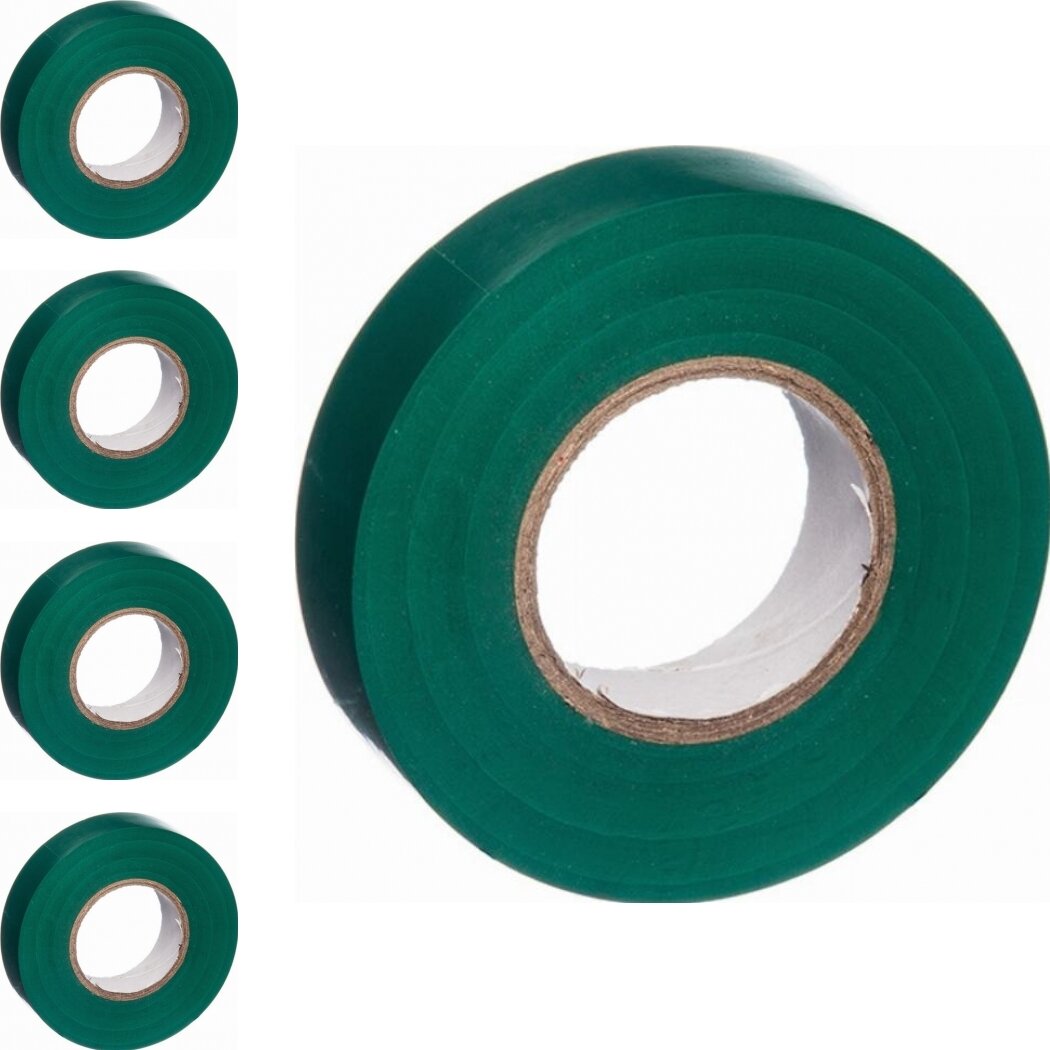 Изолента ПВХ IEK 19 мм 20 метров зеленая (комплект из 4 шт.)