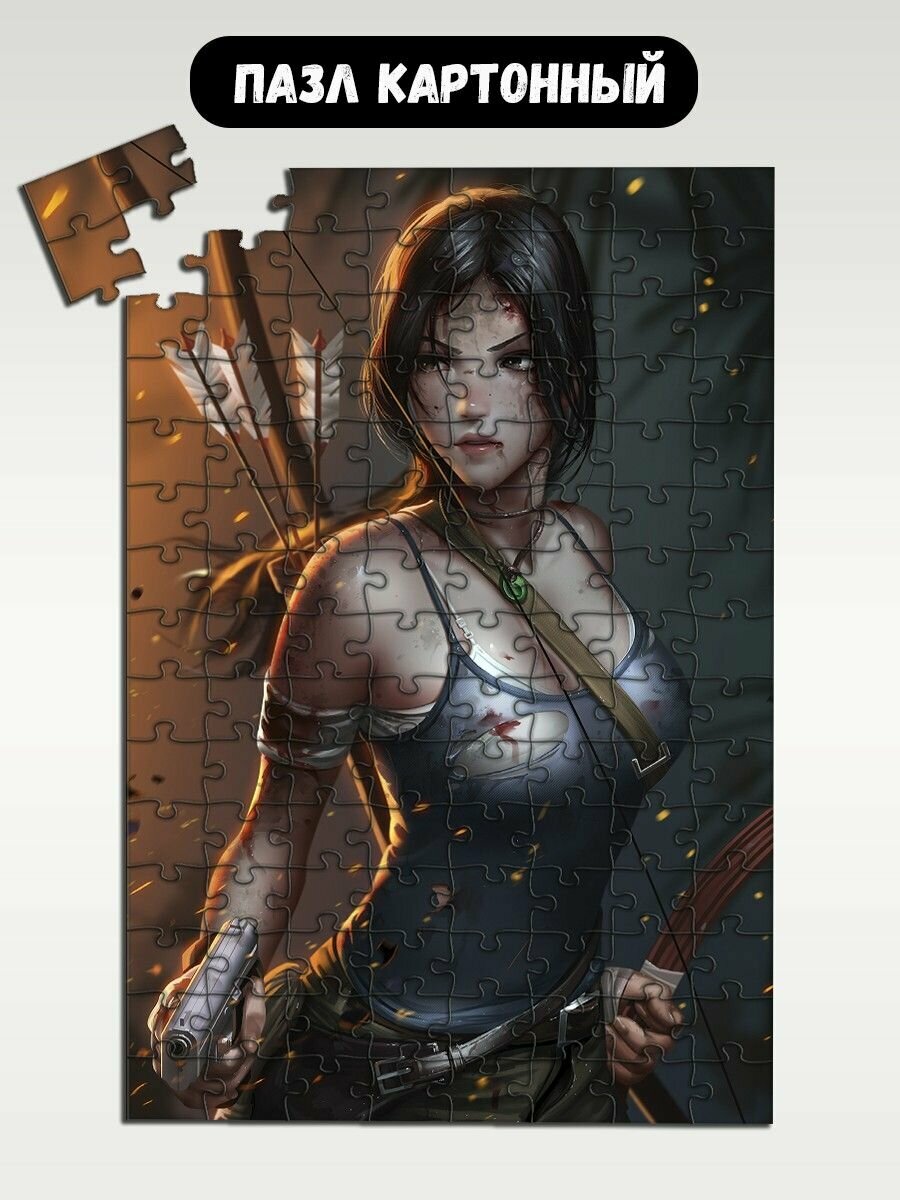 Пазл картонный А4: модель игра Tomb Raider Lara Croft Лара Крофт Расхетительница гробниц - 1247
