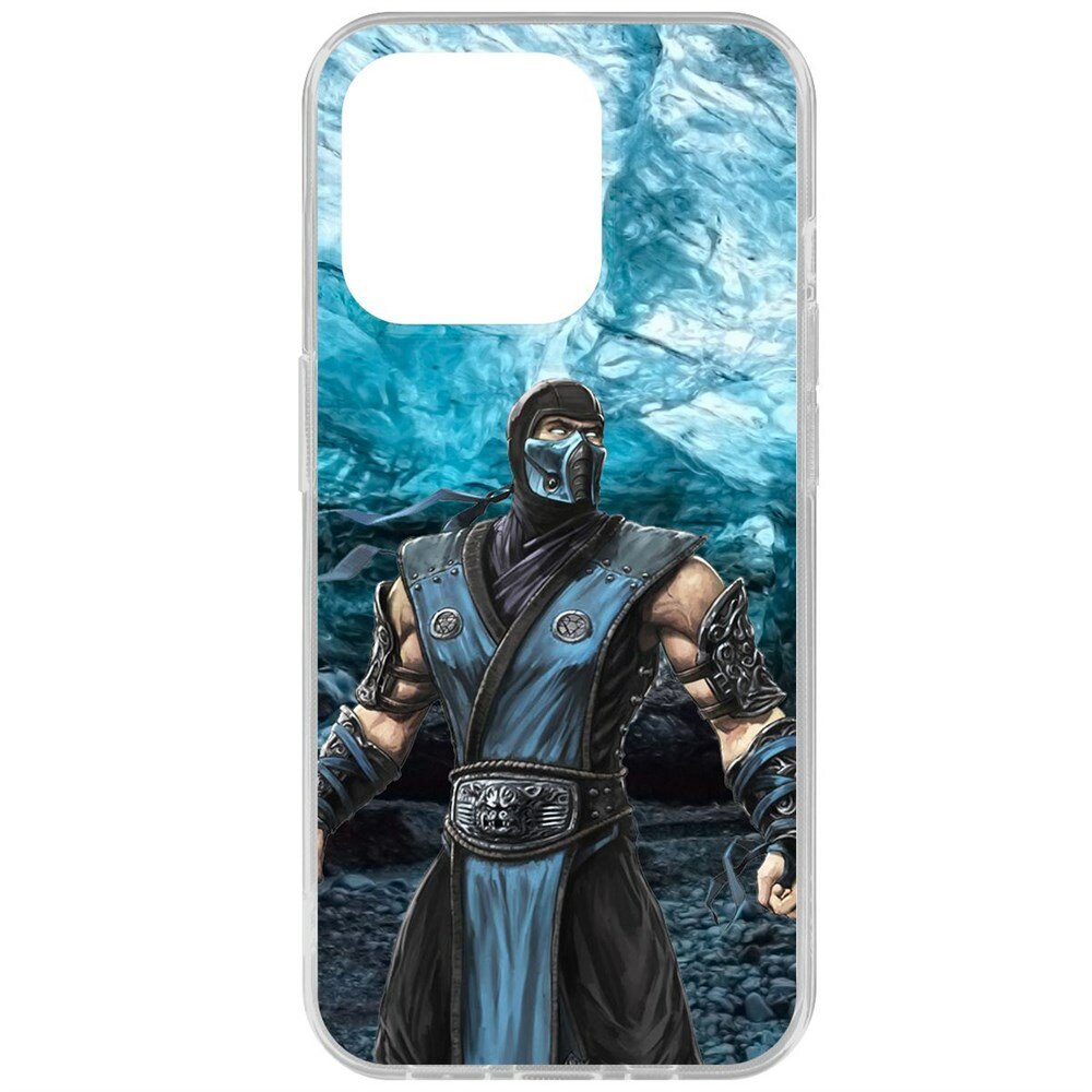 Чехол-накладка Krutoff Clear Case Мортал Комбат. Саб Зиро для iPhone 15 Pro