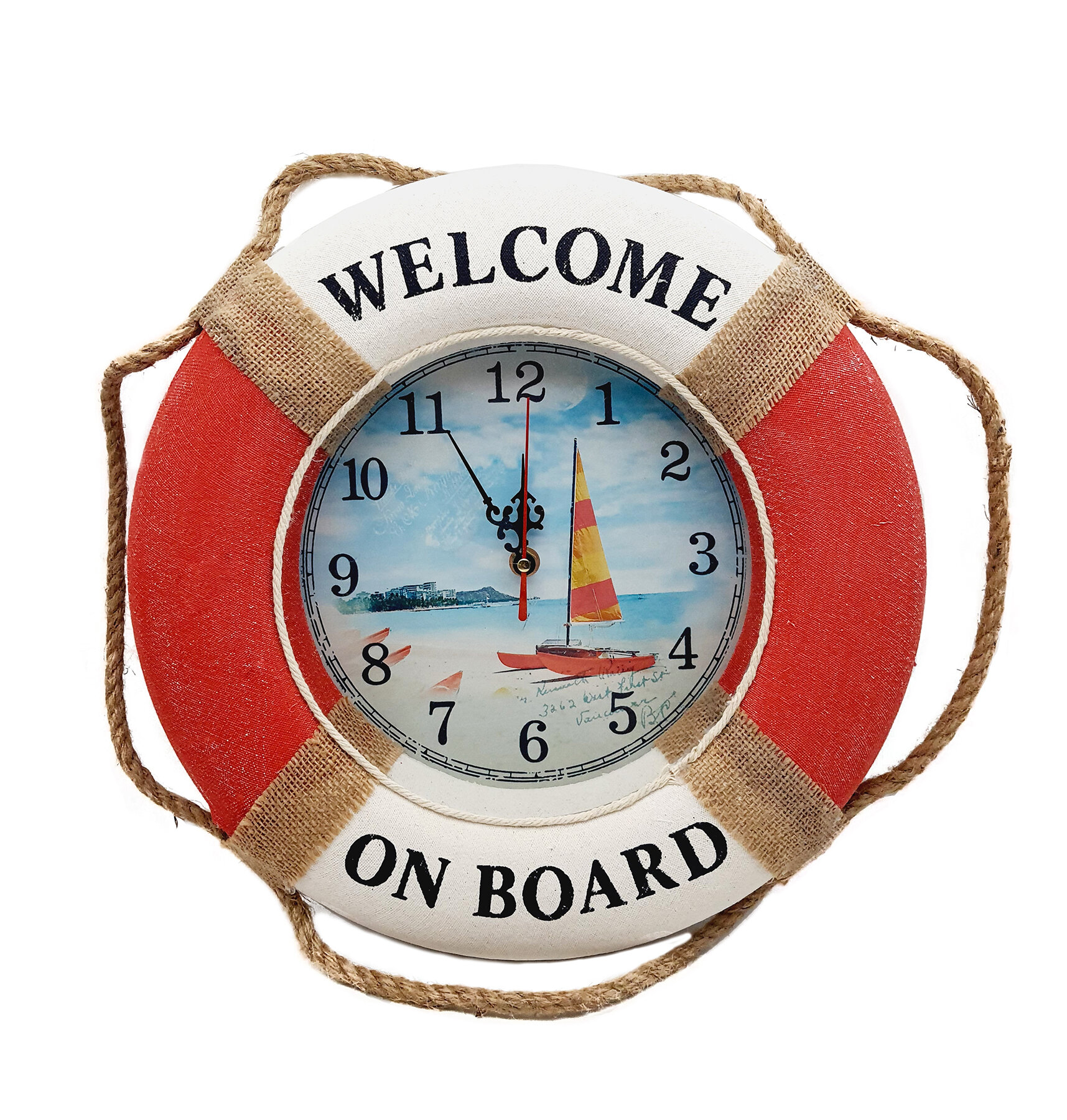 Часы Спасательный круг Оригинальные 35х35х6 см красные