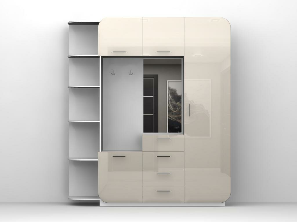 Прихожая Модерн-9 МДФ Омела для одежды с зеркалом 200*220*40