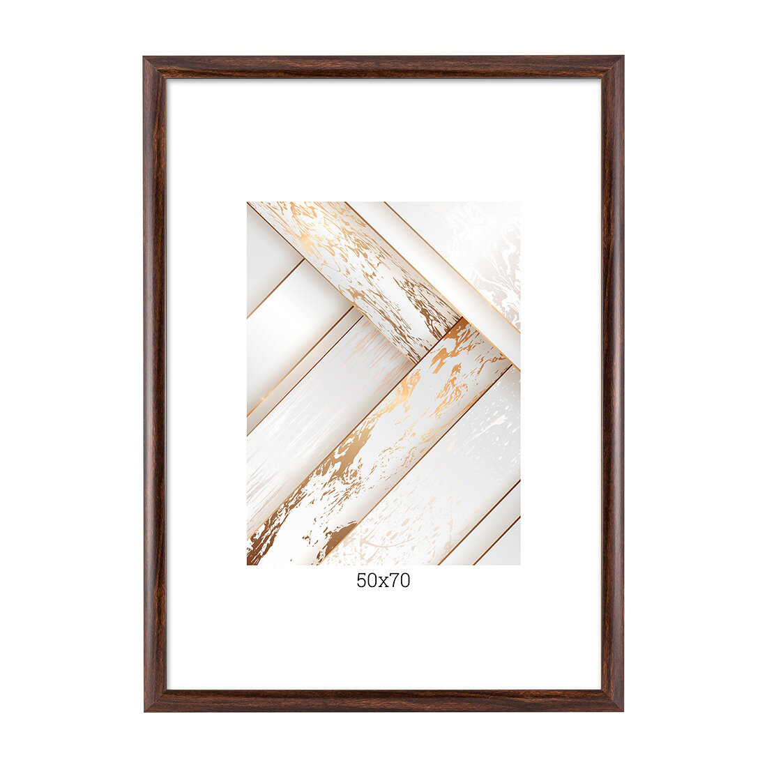 Фоторамка, рамка для фотографии, постера, вышивки, картины 50х70 см, woody 2, темно-коричневая GF 5911