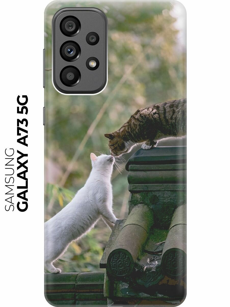 Силиконовый чехол Знакомство кошек на Samsung Galaxy A73 5G / Самсунг А73 5Г