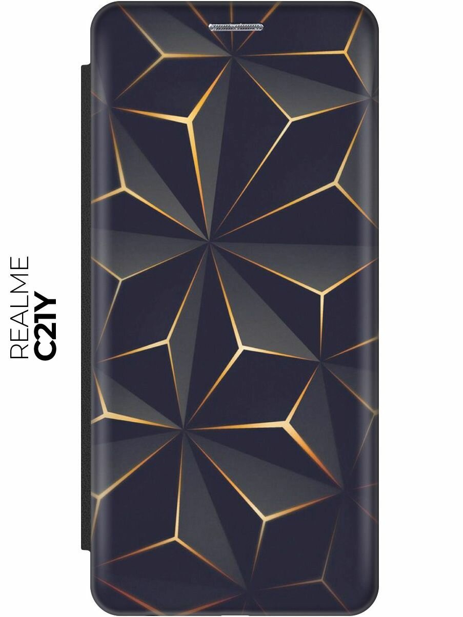 Чехол-книжка Графитовый узор на Realme C21Y / Рилми С21у черный