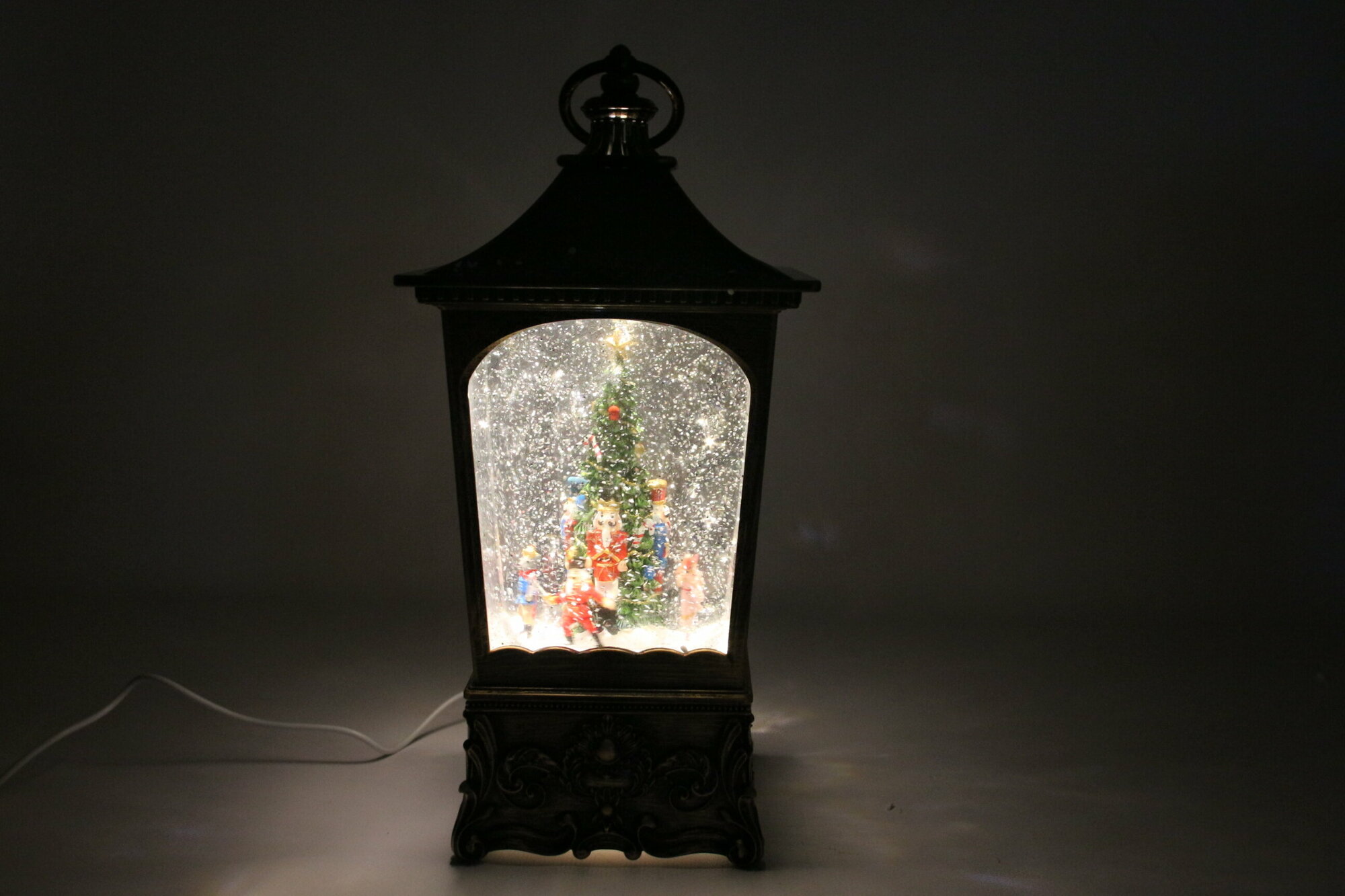 Новогодний фонарь-"Ёлка из сказки "Щелкунчик", музыка, подсветка, LED, USB, 3*АА, 30*14*14 см, цвет бронза