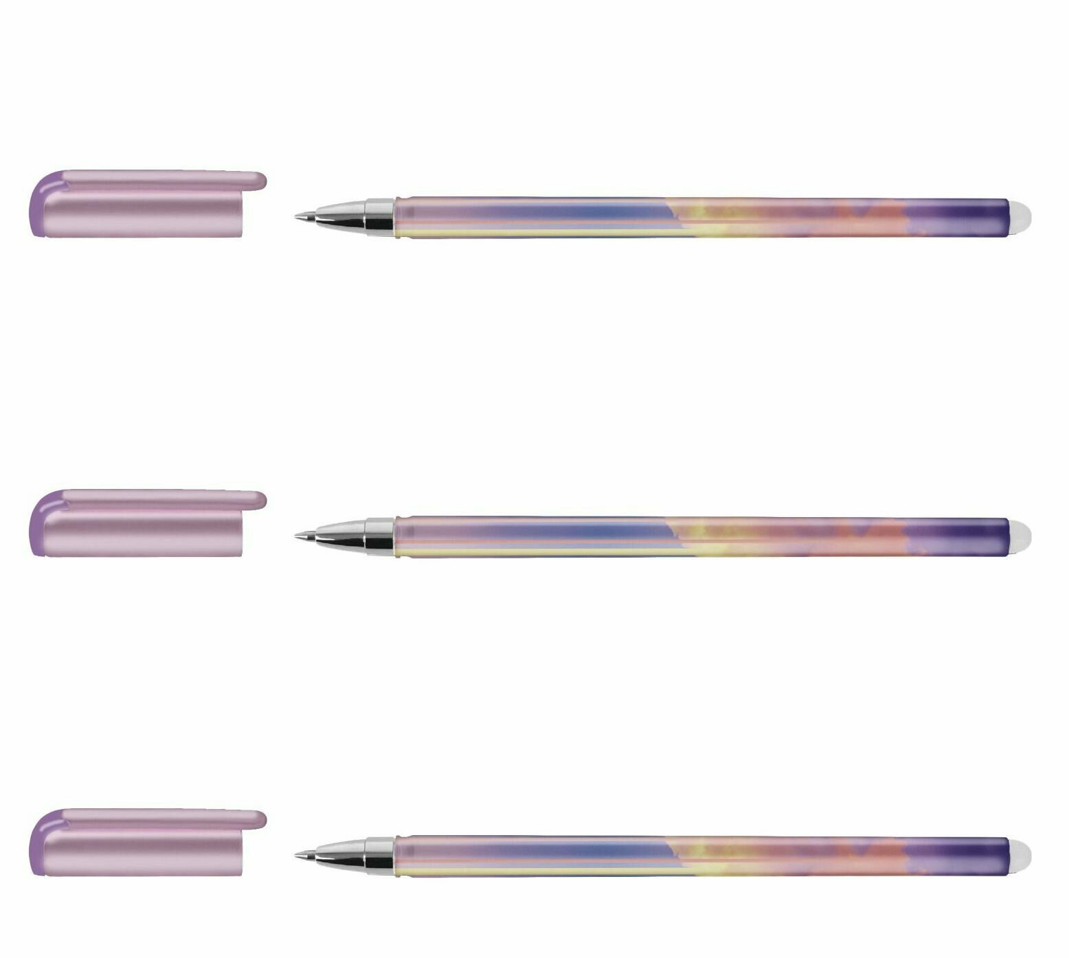 LOREX Ручка гелевая Hanging clouds, пиши-стирай Slim Soft синие чернила, 0,5 мм, 3 шт