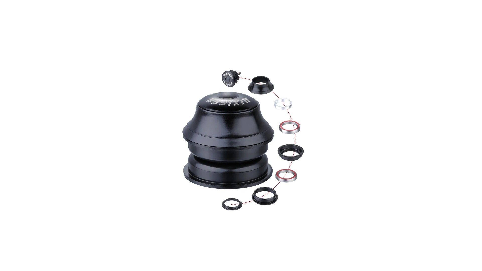 Рулевая колонка MIXIEER, 1-1/8"-1.5", безрезьбовая, ZS 44/28.6 ZS 44/30, подшипники 41 x 45°x 45°, высота 21мм