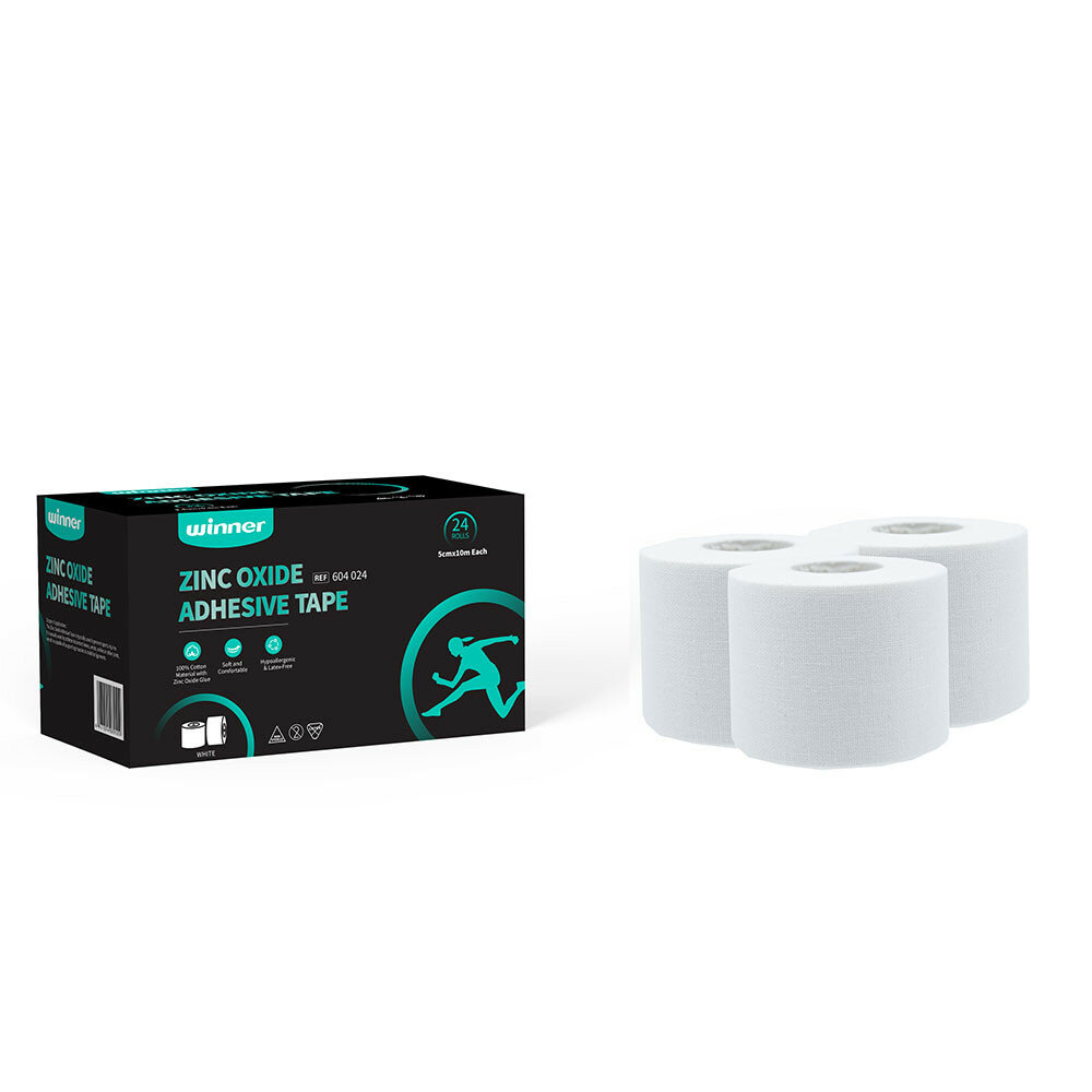 Тейп жесткий спортивный Winner оксид цинка, 604024, 5 см*10 м, белый, 24 шт./уп.