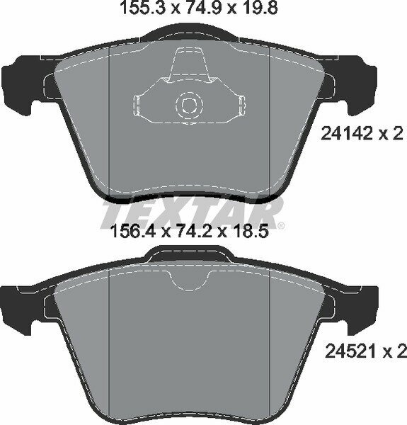 Колодки передние с противошумной пластиной Q+ FORD S-Max Galaxy VOLVO S60 S80 V60 V70 XC70 TEXTAR 2414201