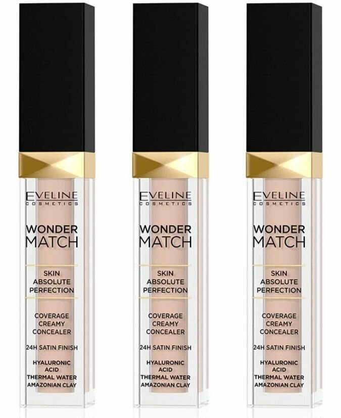 Eveline Cosmetics Кремовый консилер для лица Wonder match, №035 Beige, 7 мл, 3 шт