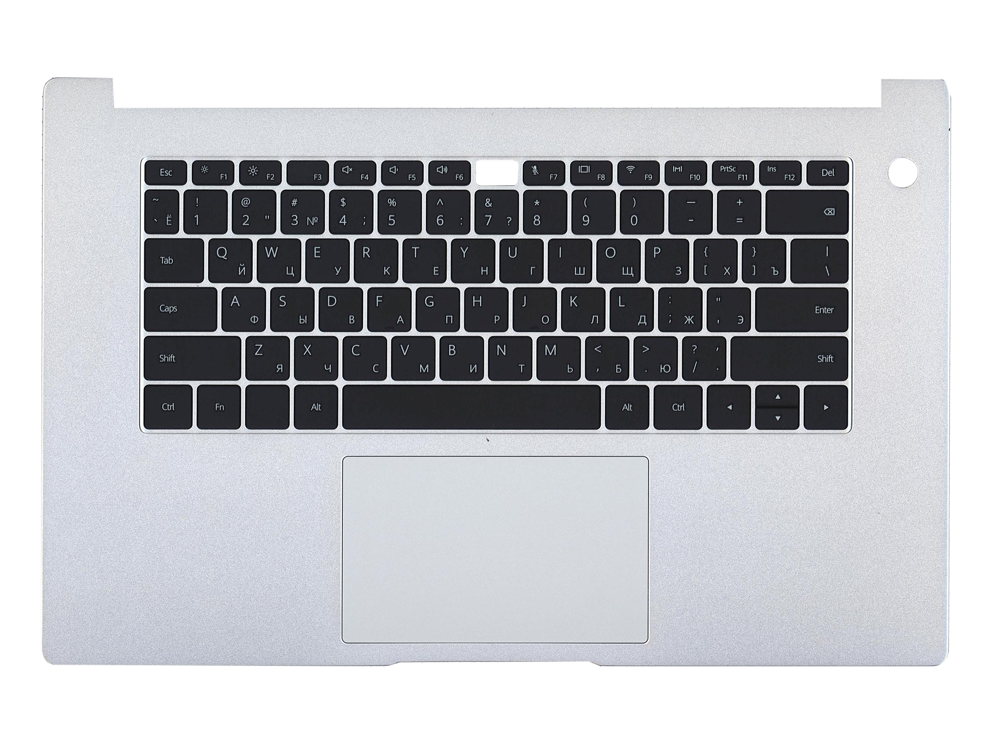 Клавиатура (топ-панель) для ноутбука Huawei MateBook D 15 BohrD-WDI9A черная с серебристым топкейсом