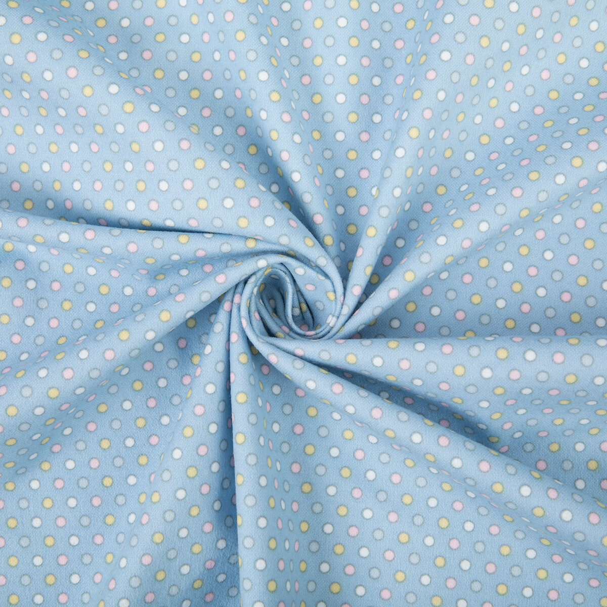 Ткань для пэчворка PEPPY "молочные СНЫ фланель" отрез 100 x 110 см 175 г/кв. м 100% хлопок МС-07 голубой