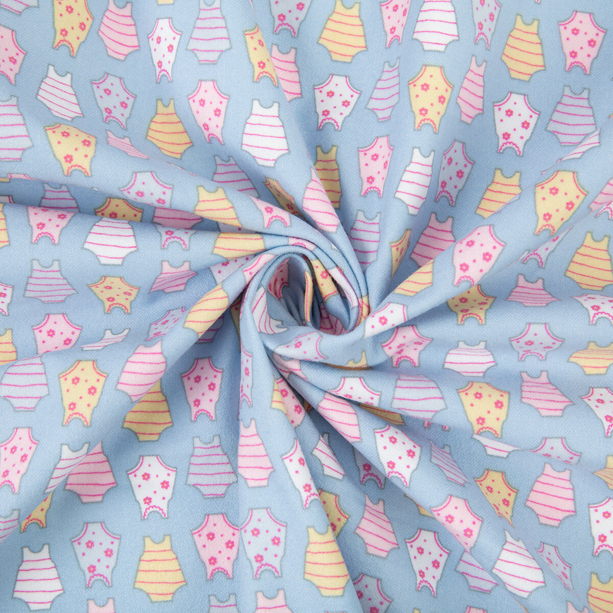 Ткань для пэчворка PEPPY "молочные СНЫ фланель" отрез 100 x 110 см 175 г/кв. м 100% хлопок МС-04 голубой