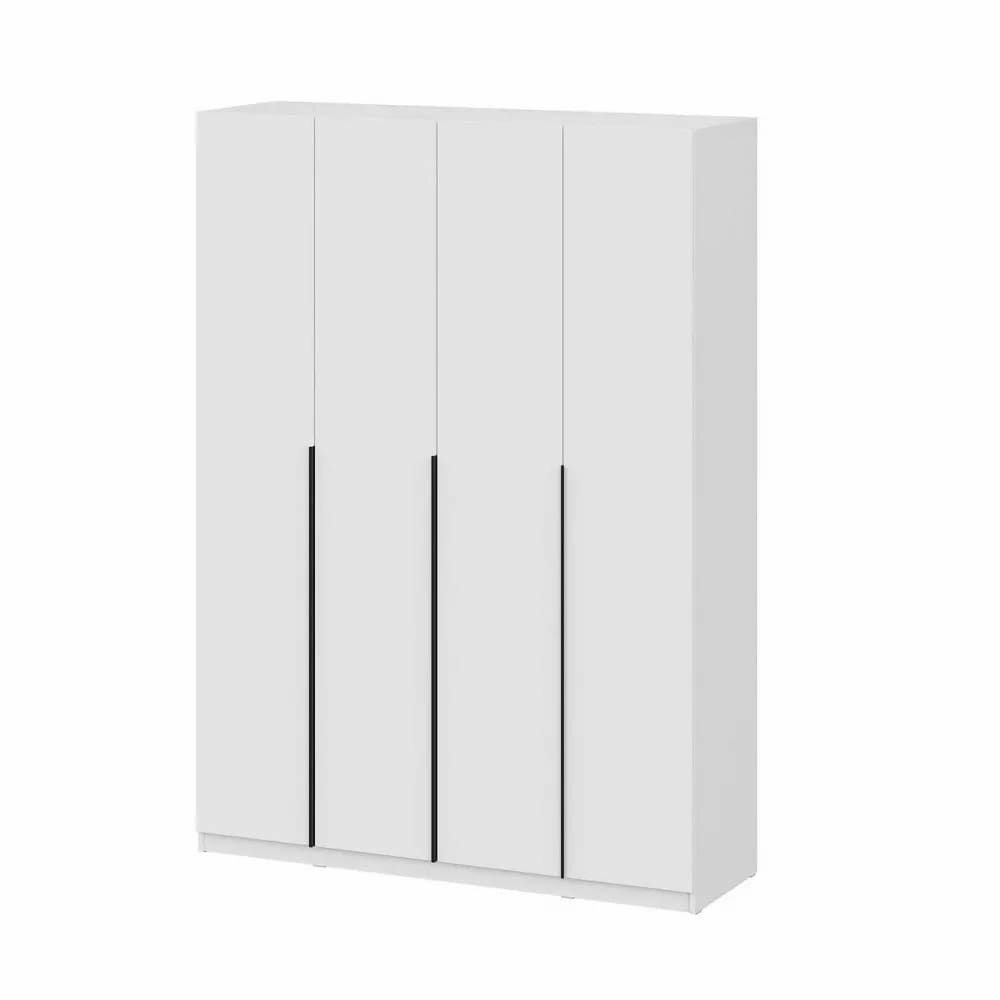 Шкаф ШК/ Луас Белый текстурный ЛДСП с полками штангой 1600х506х2216 мебельный РАЙ