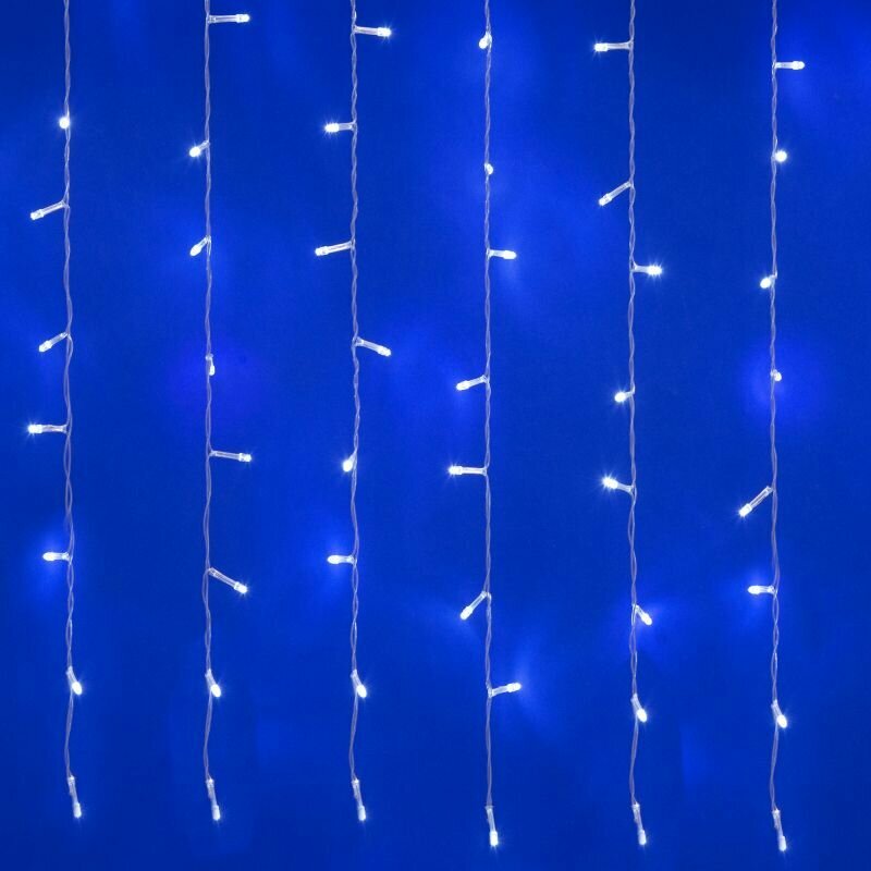 Электрогирлянда штора Белый свет IP 44 3х2м 240 светодиодов Провод прозрачный UL-00007217