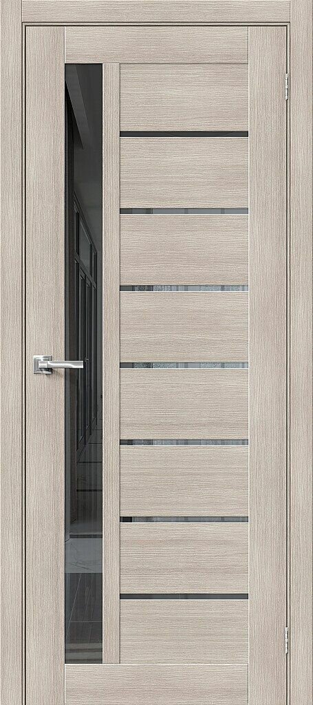 Дверь межкомнатная (полотно, коробка, наличники) Браво-27 Mirox Grey Cappuccino Melinga 200*80