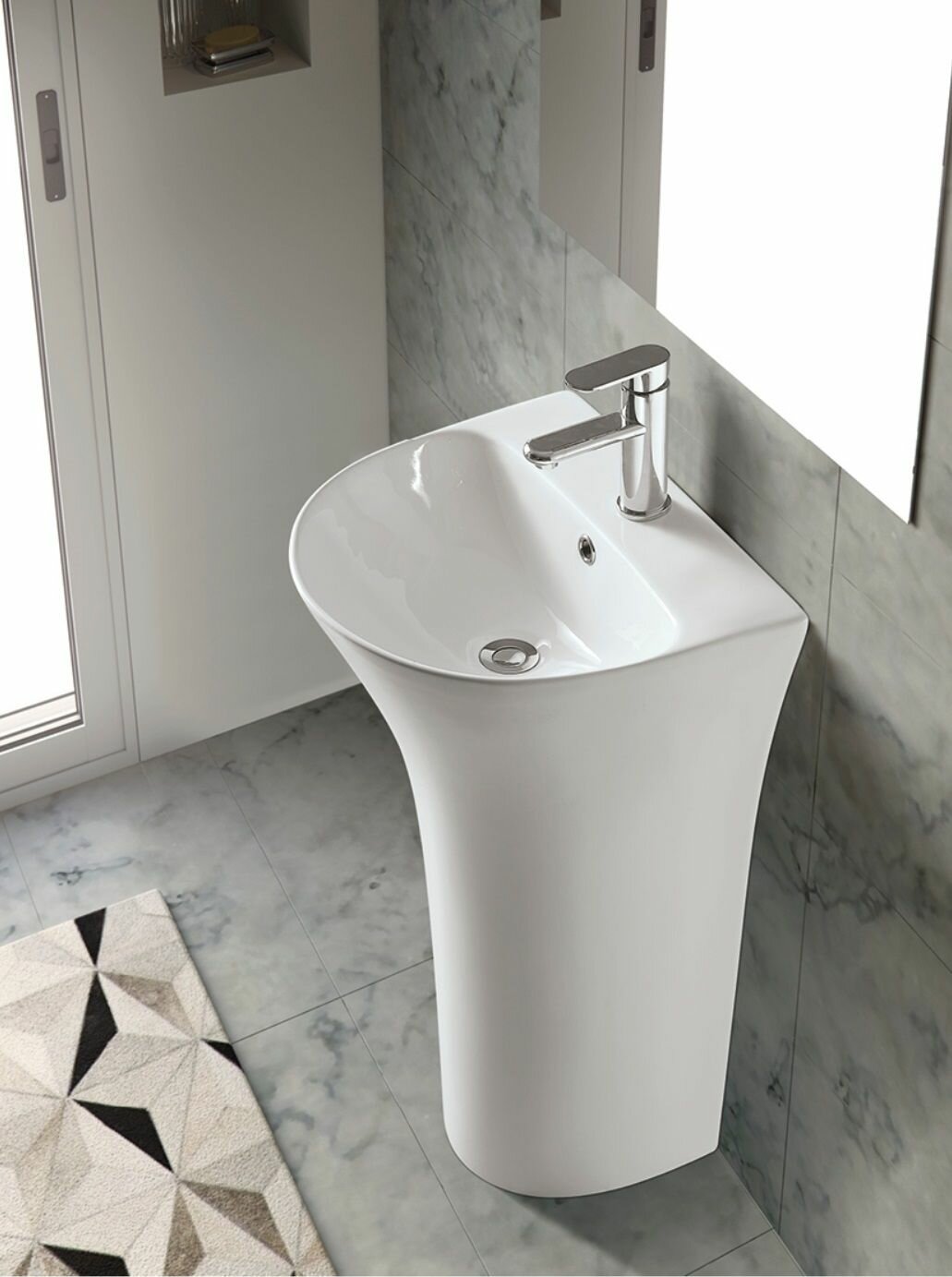 Раковина Ceruttispa SIMONA напольная (480х420х835) белая