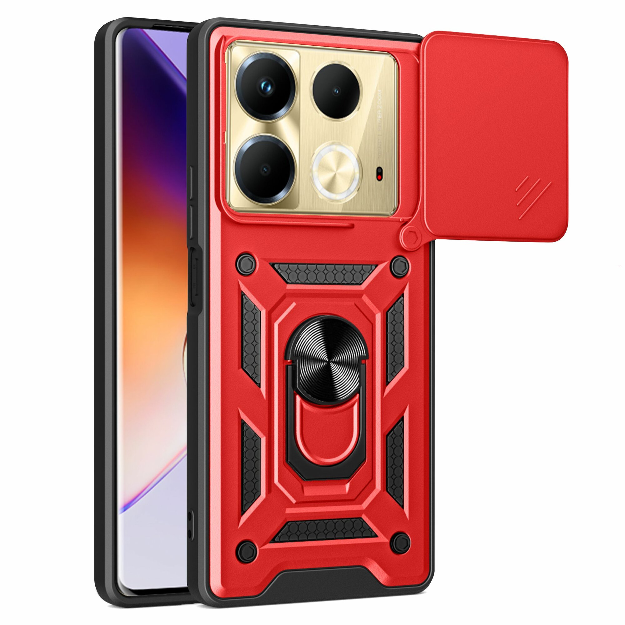 Чехол противоударный armors для Infinix Note 40 / Инфиникс Ноте 40 с защитой камеры (Красный)