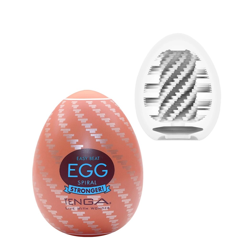 Мастурбатор Tenga Egg Hard-Boiled Spiral, эффект смазки, белый