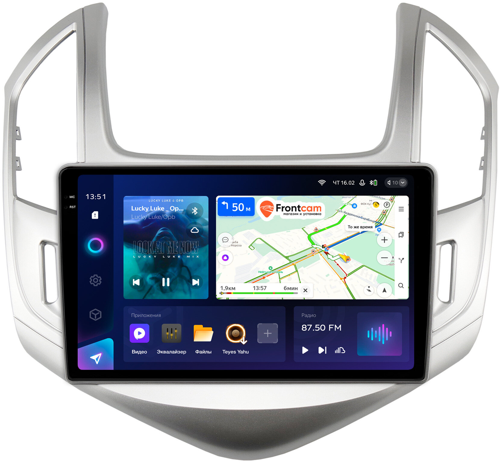 Штатная магнитола Chevrolet Cruze 2012-2016 (серебро) Teyes CC3 2K 4/32 9.5" RM-9-242 Android 10 (4G-SIM, DSP, QLed)