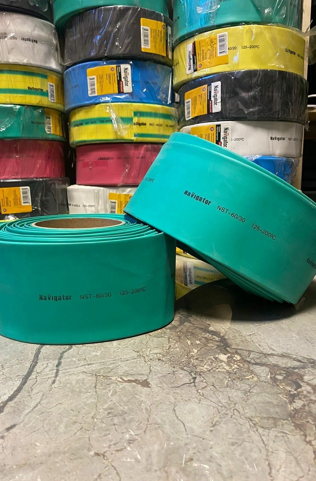 Трубка термоусаживаемая 60/30мм Зеленый 25M