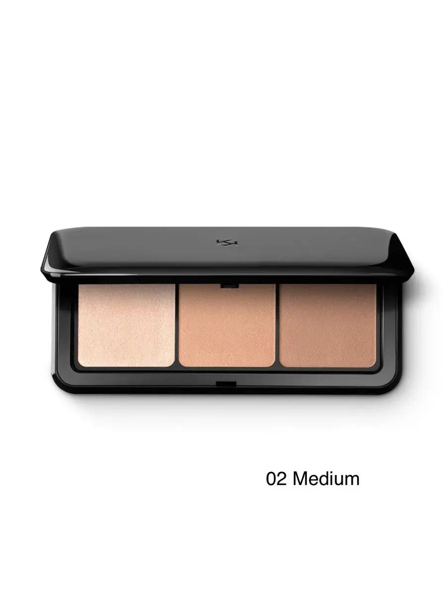 Пудровая палетка с хайлайтером для контурирования лица