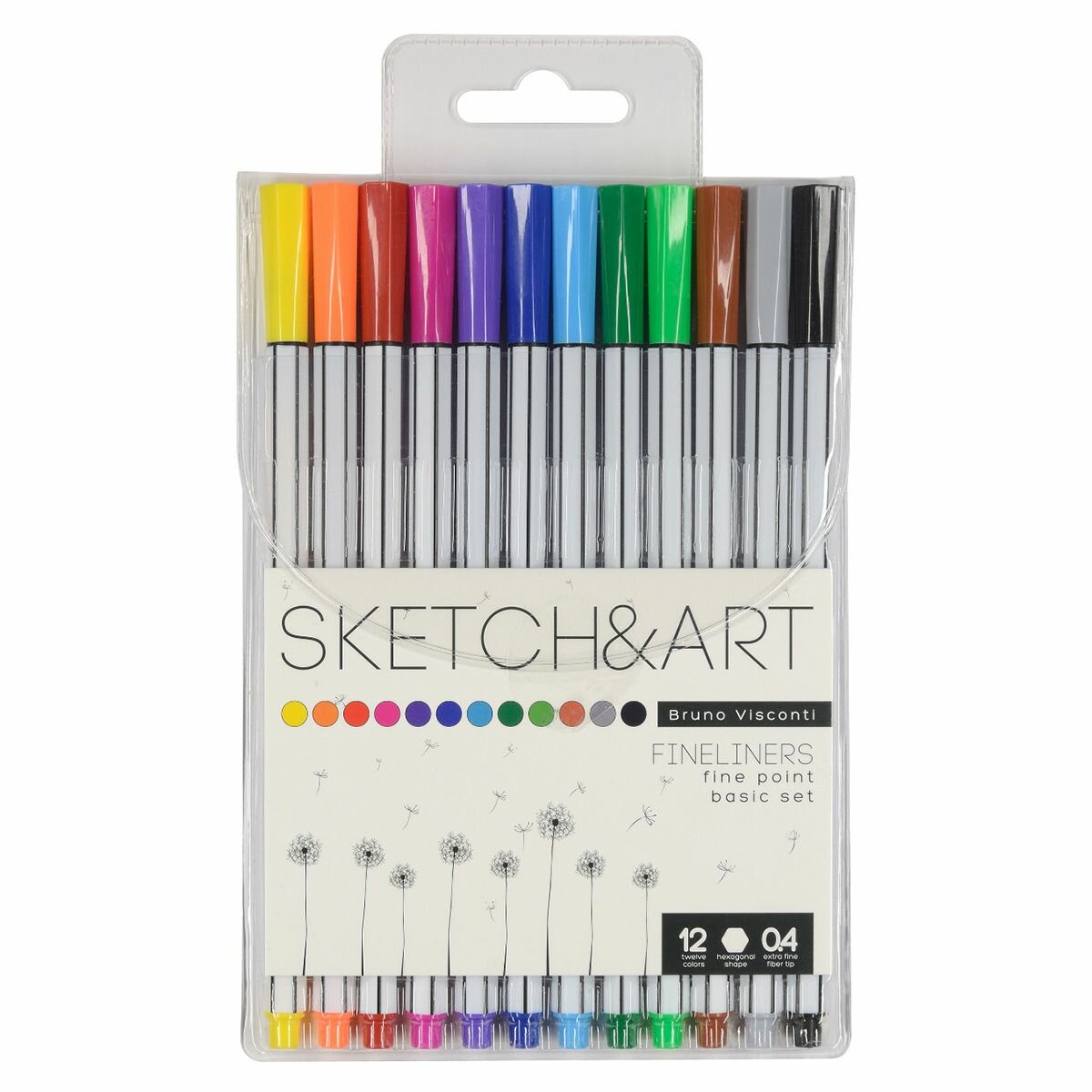 Набор скетч линеров "SKETCH&ART" 12 цв. 0.4 мм в пвх чехле