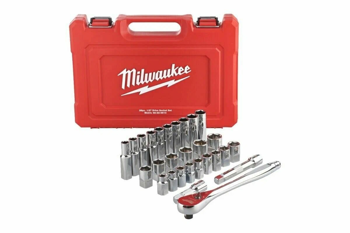 Набор метрических головок Milwaukee 1/2 дюйма, 28 предметов