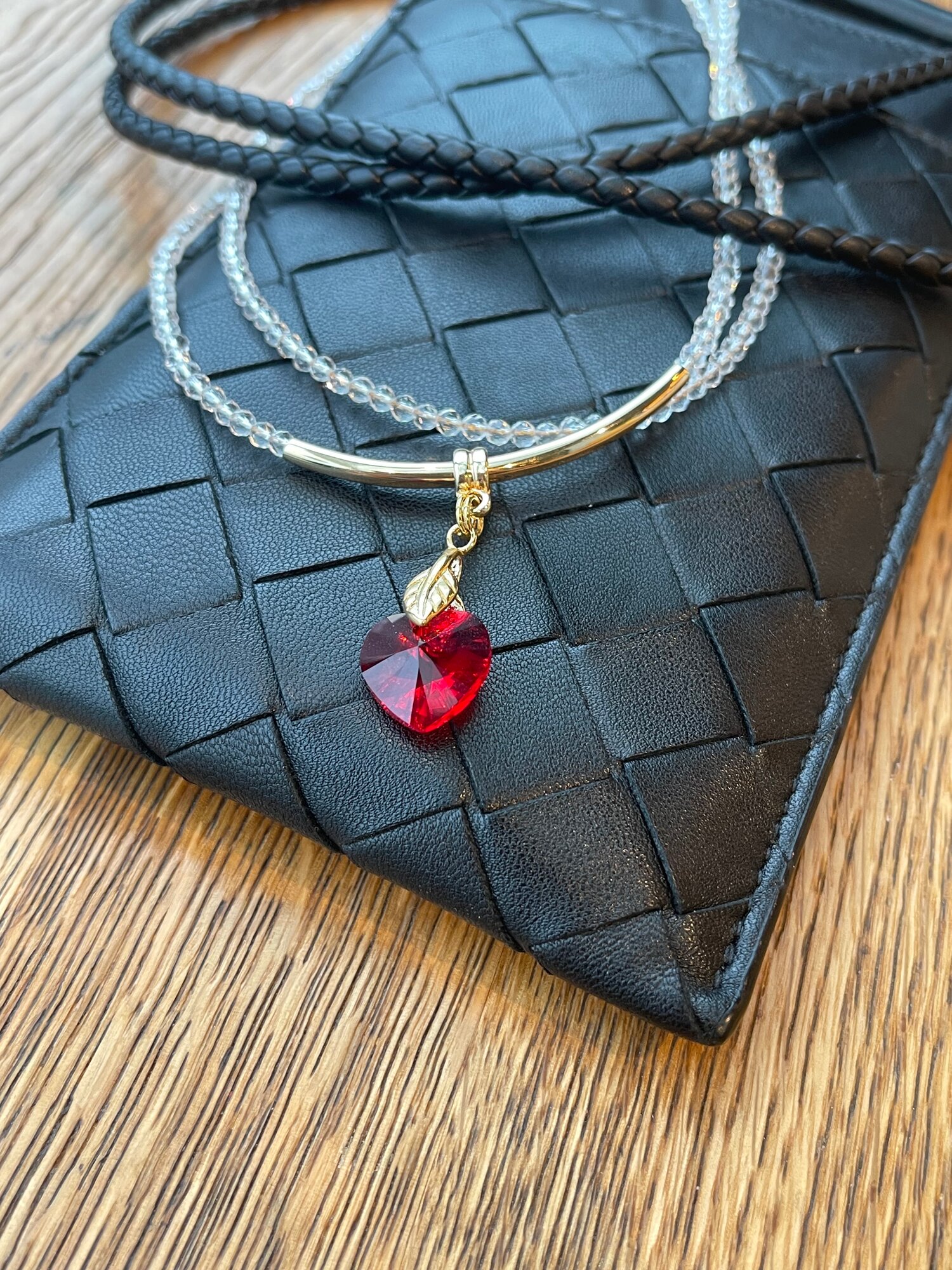 Колье Jewellery by Marina Orlova, шпинель синтетическая, длина 43 см, красный — фото 1