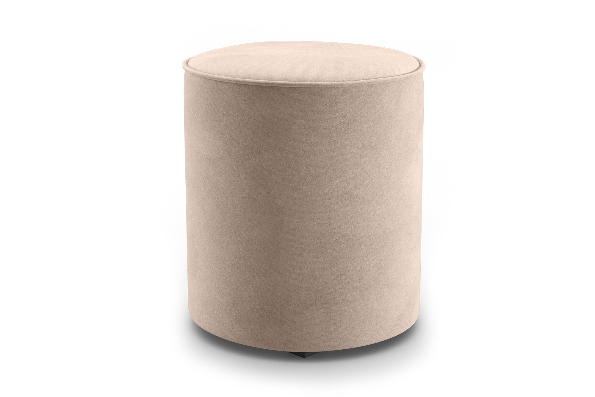 Пуфик круглый в прихожую Нонтон 132, 37x37x41 см, велюр светло-бежевый