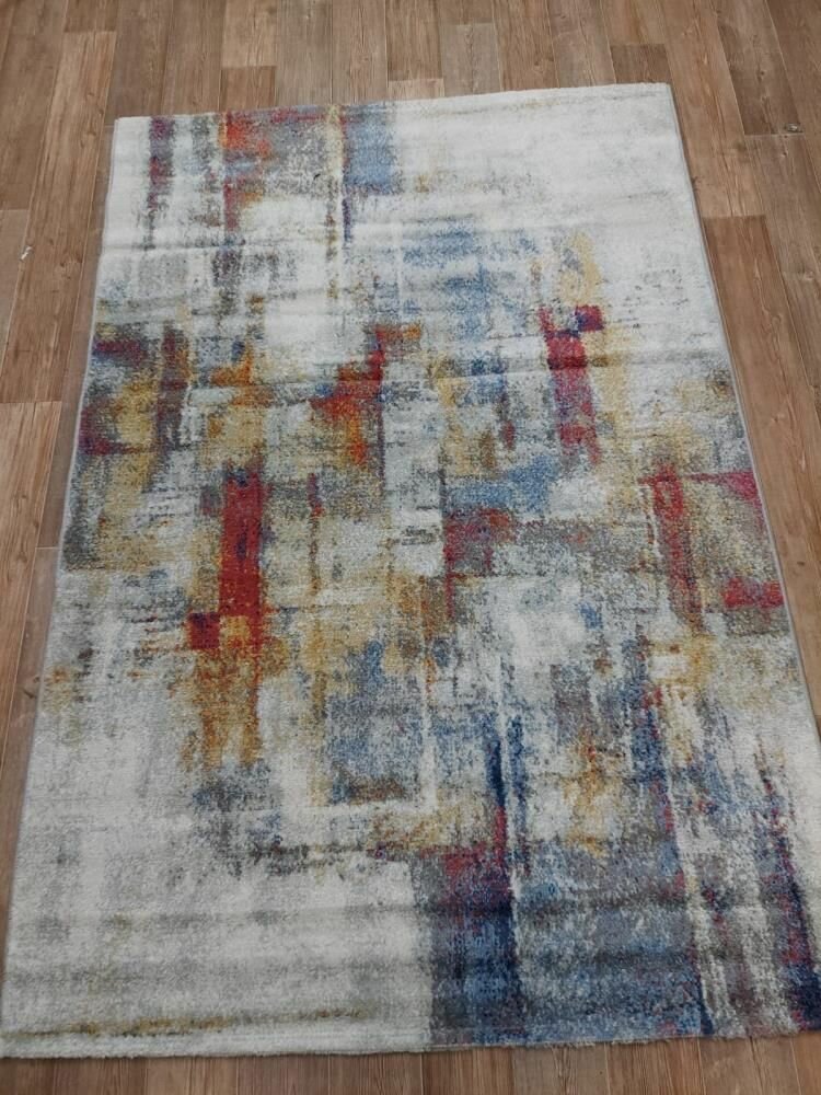 Ковер Модерн КРС Престиж Eva BTS B130A Желтый и Серый 0,8 м на 1,5 м