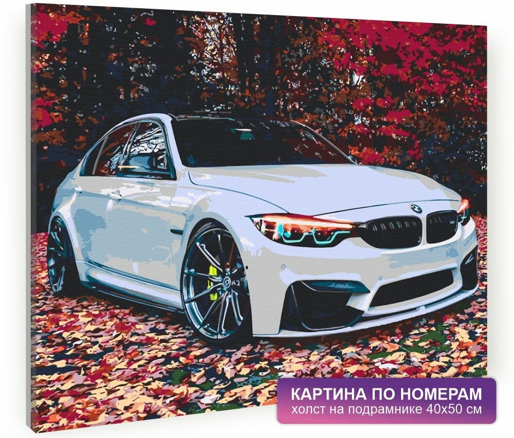 Картина по номерам на холсте с подрамником 40х50 см. Автомобиль, машина. "BMW M4", арт. 4531/
