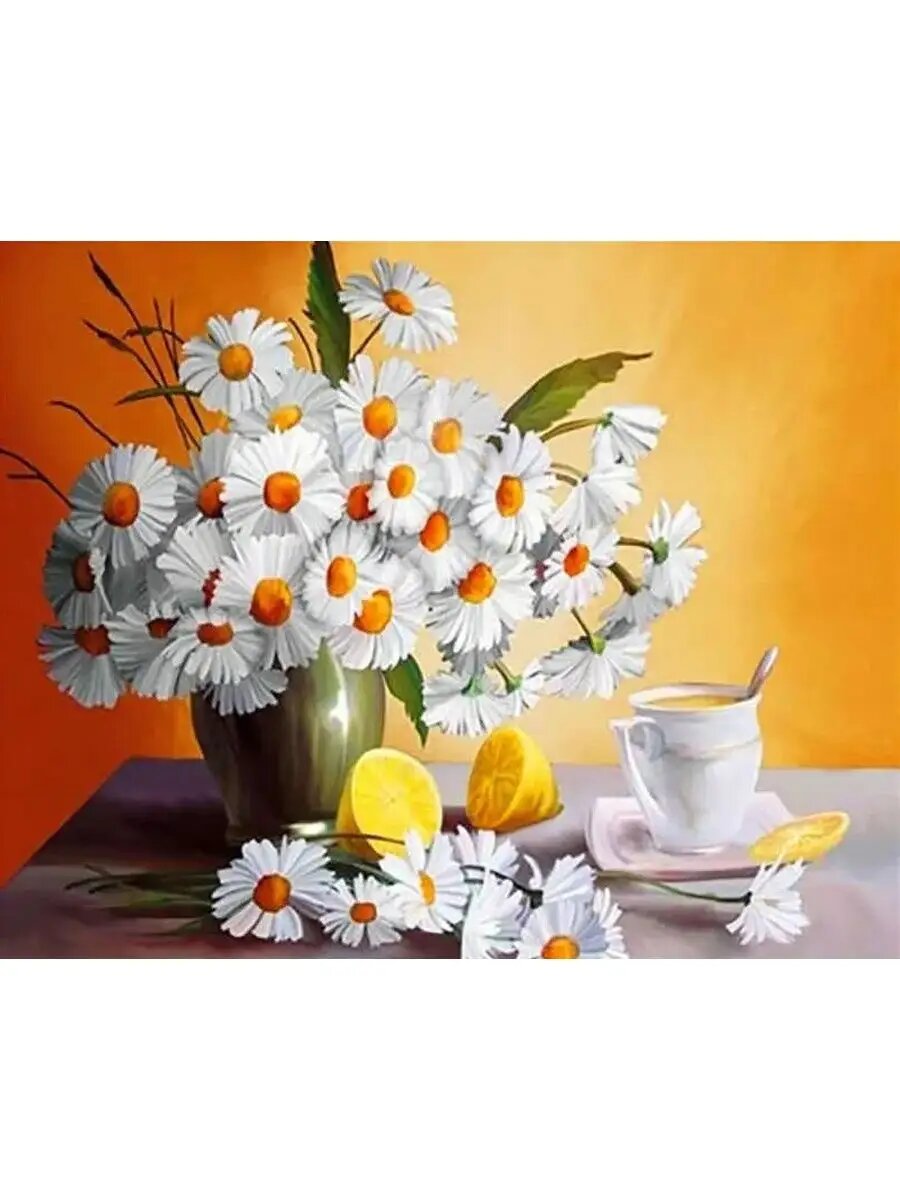 Алмазная мозаика "Букет ромашек"