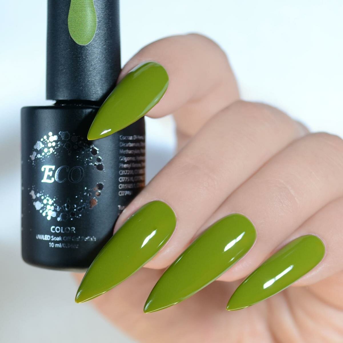Гель-лак для ногтей ТМ ECO №135, зеленый, 10мл