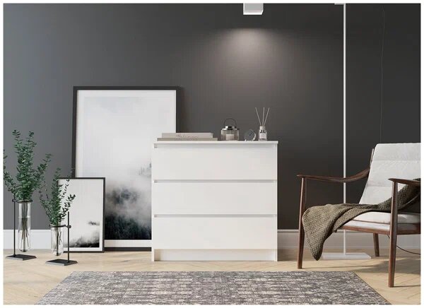 Комод как Икеа без ручек белый 80x40x77