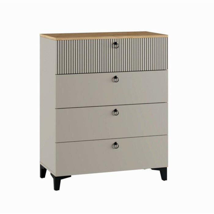 Комод «Ника», с 4 выдвижными ящиками, 800×410×916 мм, цвет кашемир/дуб/бежевый МДФ