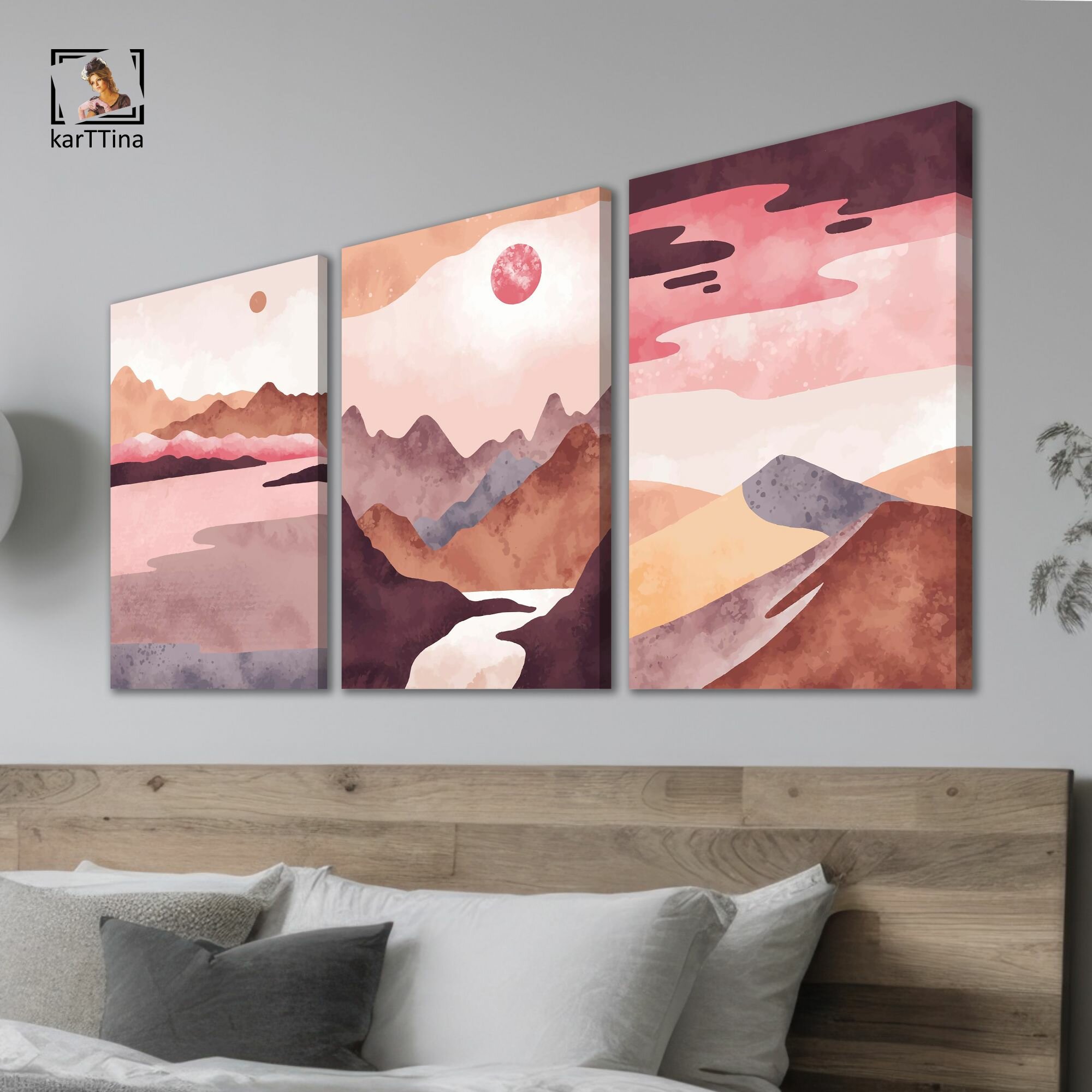 Картина на стену, интерьерная "Багровая пустошь", 150 см х 70 см