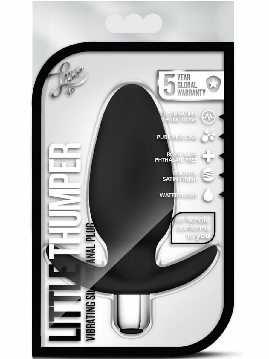 Анальная пробка с вибрацией "LUXE LITTLE THUMPER BLACK" 8.5см