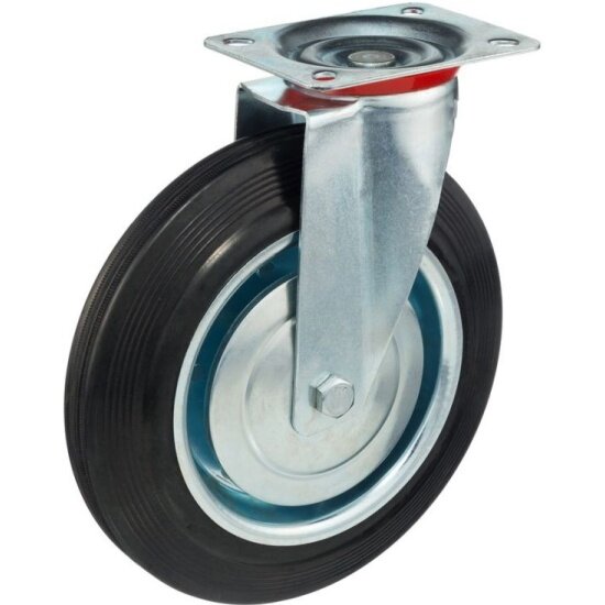 Колесо поворотное Стелла-техник 4001-250 диаметр 250мм, грузоподъемность 210кг, резина, металл
