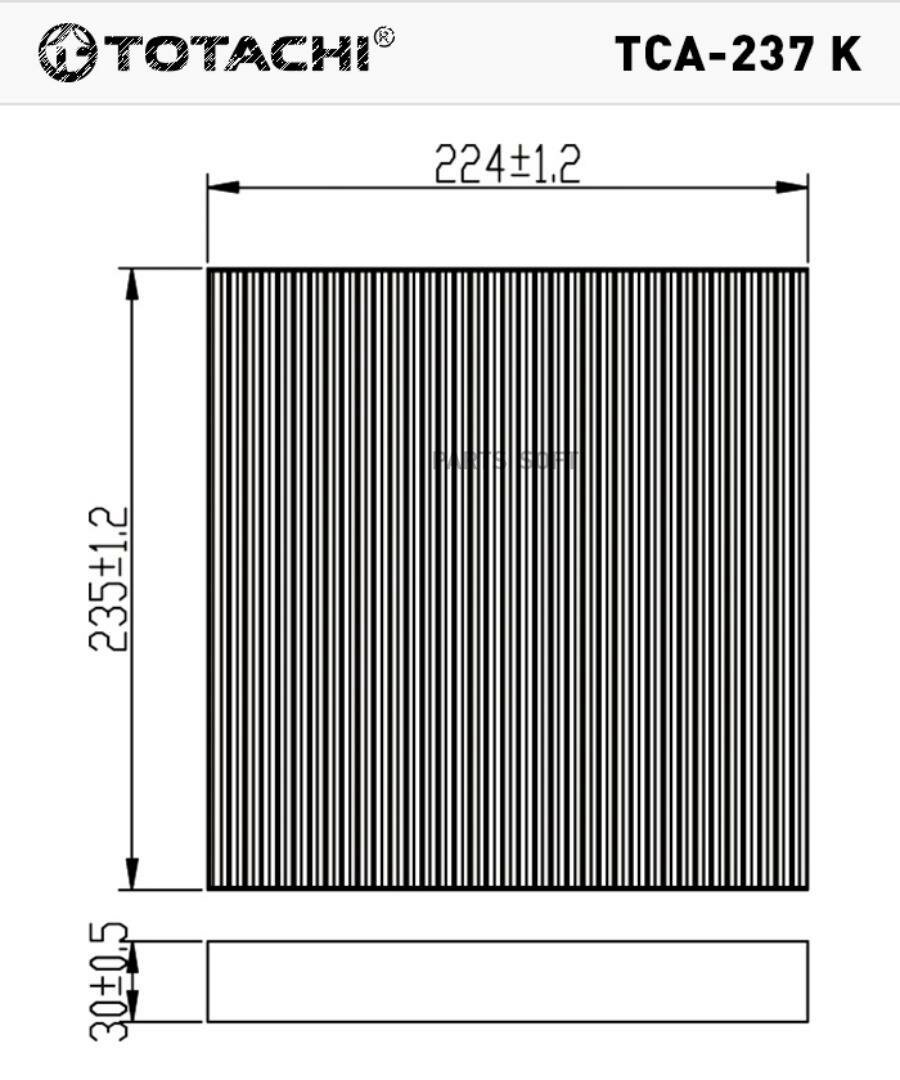 Фильтр салона TOTACHI TCA-237K AC-806 EX 80292-SFY-003 CUK 2358